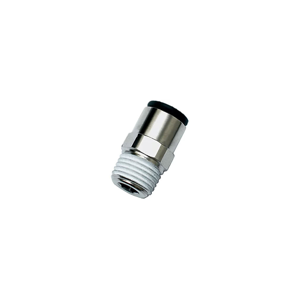 Conector Neumático Recto Parker LF 3000® de 10 mm con rosca BSPT R 1/8 ...